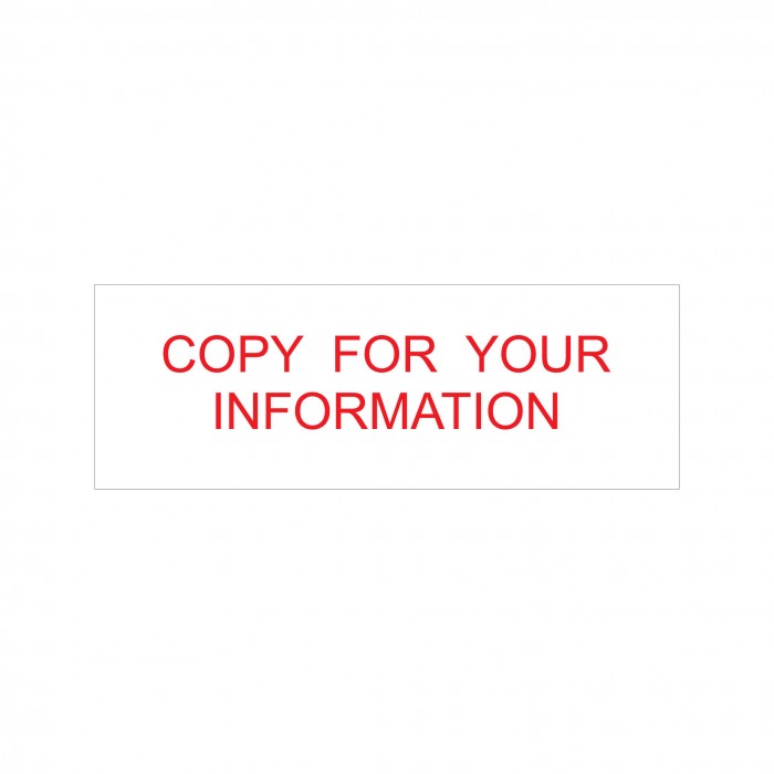 Copy For Your Information Stock Stamp 4911/120 38x14mm | Rubber Stamps ...