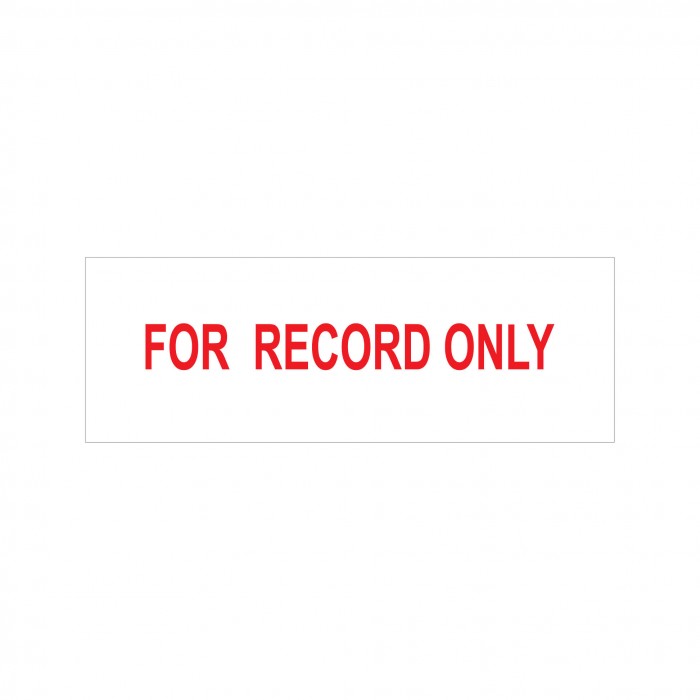 For Record Only Stock Stamp 4911/136 38x14mm | Rubber Stamps Online ...