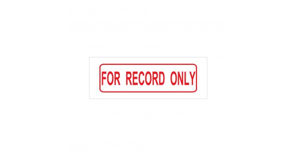 For Record Only Stock Stamp 4911/187 38x14mm | Rubber Stamps Online ...